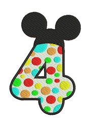 Mickey Mouse Four Embroidery Design | AnnTheGran.com