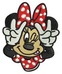 Minnie Mouse Peace Out Embroidery Design | AnnTheGran.com
