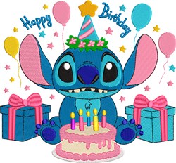 Stitch Birthday Embroidery Design | AnnTheGran.com