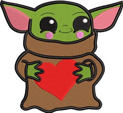 Din Grogu Embroidery Design | AnnTheGran.com