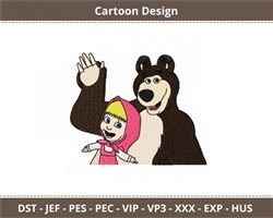 Masha And The Bear Embroidery Design | AnnTheGran.com