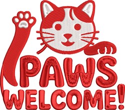 Paws Welcome Embroidery Design | AnnTheGran.com
