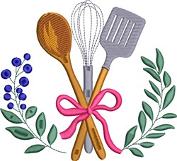 Kitchen Utensils Embroidery Design | AnnTheGran.com