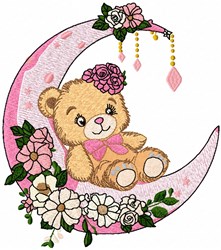Moon Teddy Embroidery Design | AnnTheGran.com