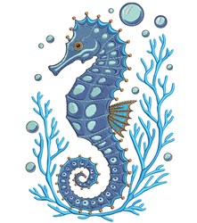 Ocean Seahorse Embroidery Design | AnnTheGran.com