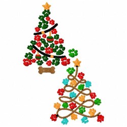 Paw Print Trees Embroidery Design | AnnTheGran.com