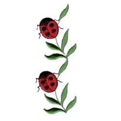 Vertical Ladybug Border Embroidery Design | AnnTheGran.com