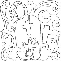 Grave Stone Quilt Block Embroidery Design | AnnTheGran.com