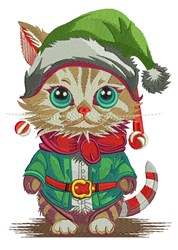 Christmas Cat Embroidery Design | AnnTheGran.com