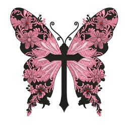 Butterfly Cross Embroidery Design | AnnTheGran.com
