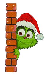 Peek-A-Boo Grinch Embroidery Design | AnnTheGran.com