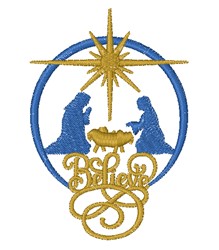 Nativity Scene Believe Embroidery Design | AnnTheGran.com