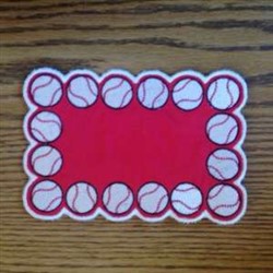 Baseball Mug Rug Embroidery Design | AnnTheGran.com