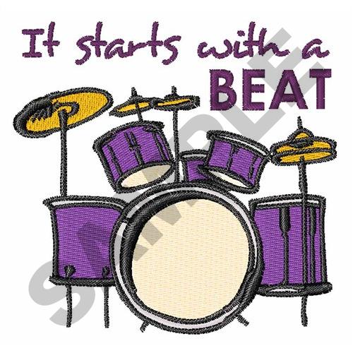 Craft Supplies & Tools It Starts With A Beat Machine Embroidery Design ...