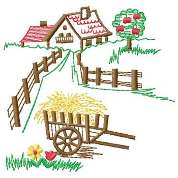 Farm scene embroidery design Embroidery Sewing & Needlecraft Craft ...